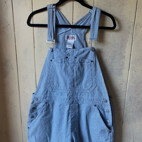 Pants & Jumpsuits | Vintage Blue Checkered Overalls | Poshmark